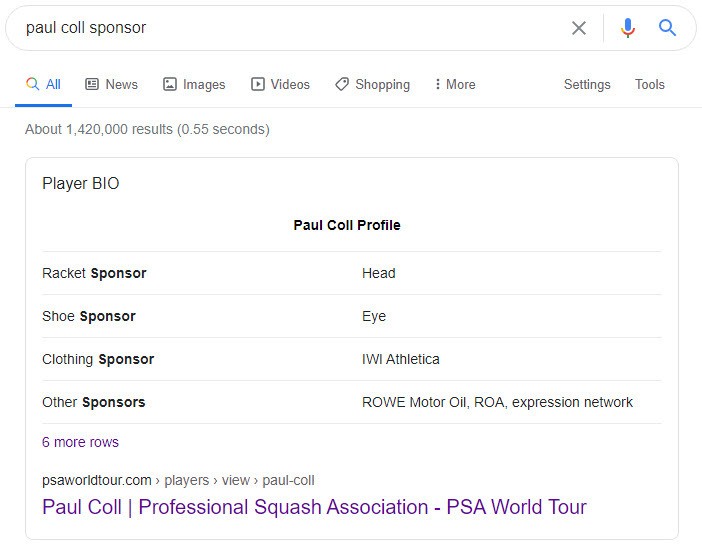 Paul Coll 2022 Racket - Squash Source